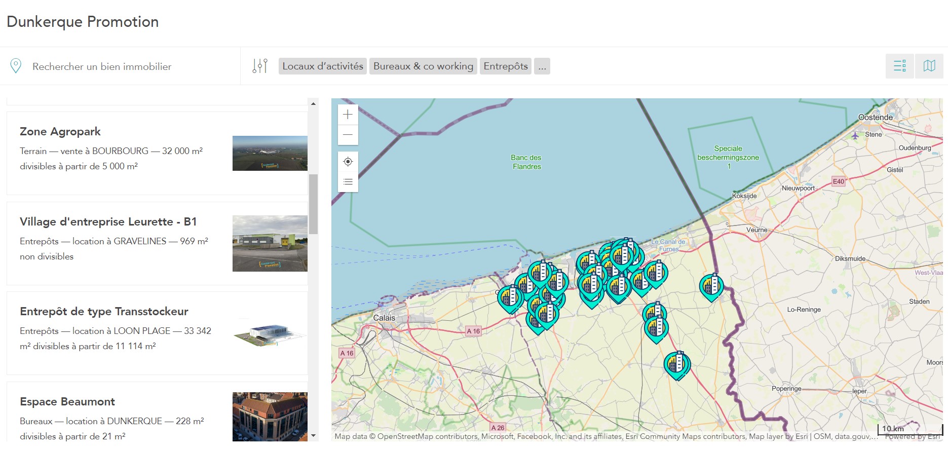 Interactive map - Dunkerque l'Énergie Créative